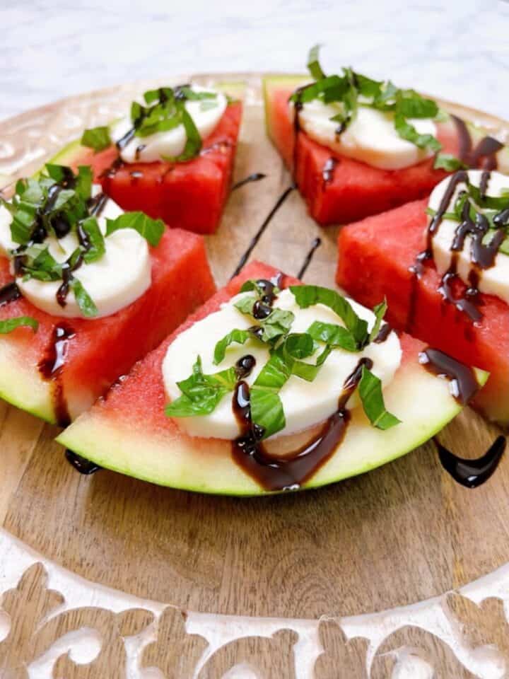 Easy Watermelon Caprese Skewers | Powell Family Cooking