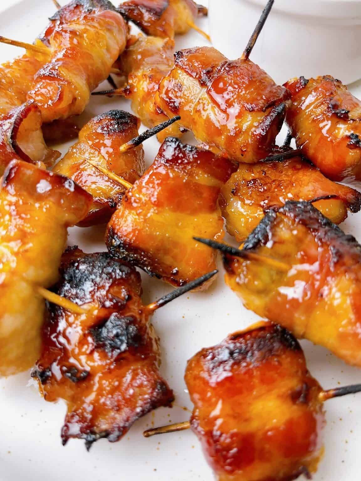 Salmon Bites Recipe with Bacon and Maple Bourbon Glaze | Powell Family ...