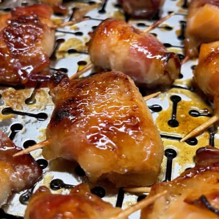 Salmon Bites Recipe with Bacon and Maple Bourbon Glaze | Powell Family ...