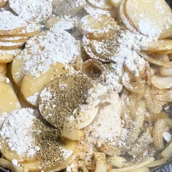 Delicious Smothered Southern Potatoes Recipe | Powell Family Cooking