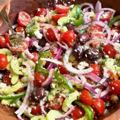 Village Salad (Greek Village Salad / Horiatiki) | Powell Family Cooking