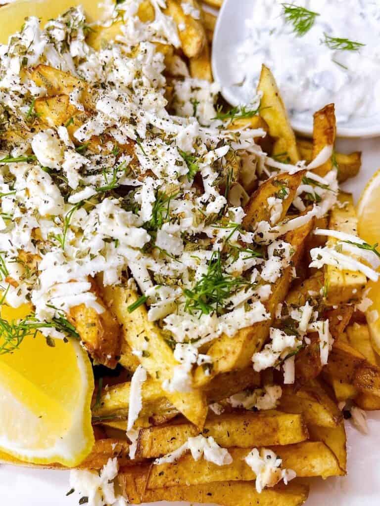 Crispy Greek Feta Fries with Lemon | Powell Family Cooking