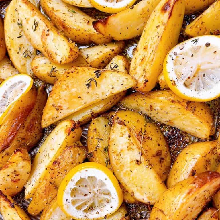 Easy Crispy Greek Lemon Potatoes Recipe | Powell Family Cooking