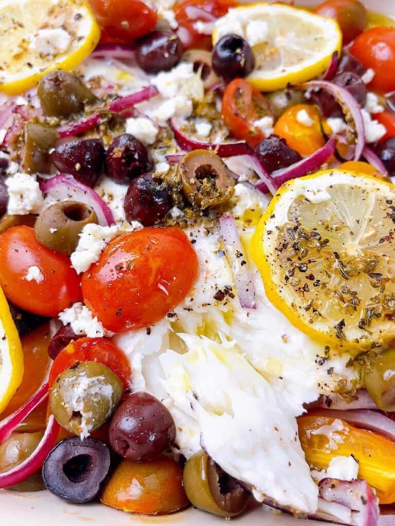 Mediterranean Baked Fish Recipe with Tomatoes and Olives | Powell ...
