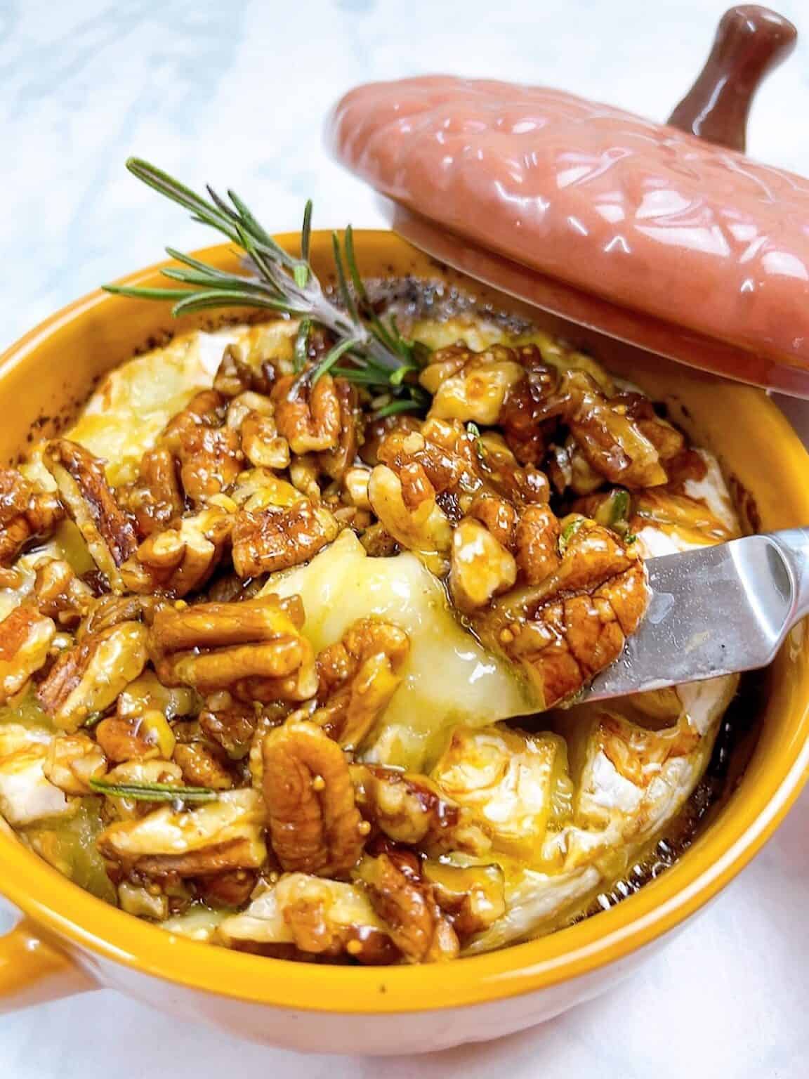 Baked Brie with Fig Jam and Pecans | Powell Family Cooking