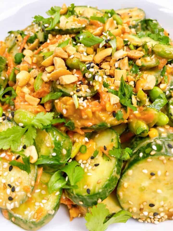 Crunchy Cucumber Salad with Peanut Dressing | Powell Family Cooking