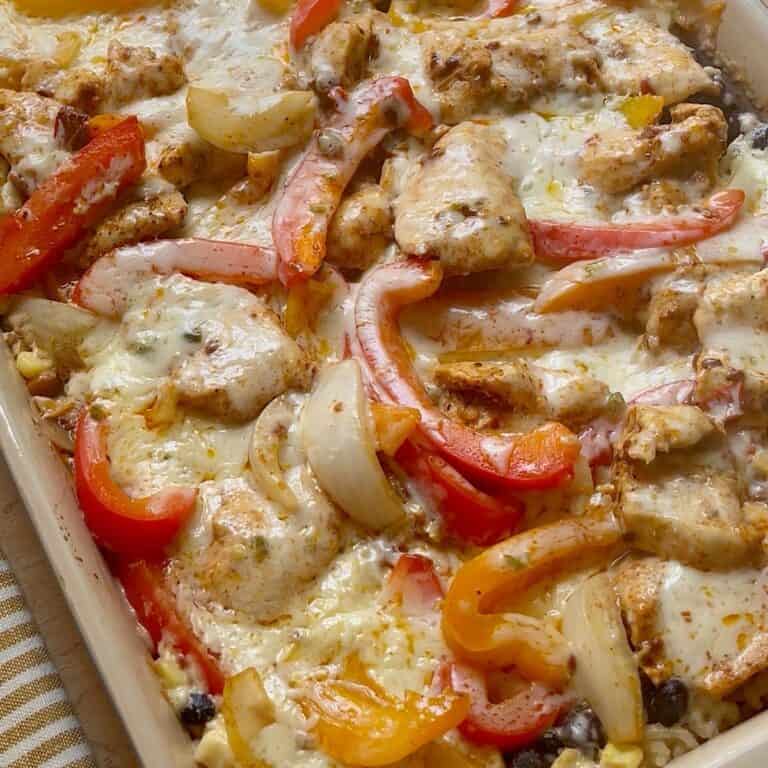 Chicken Fajita Bake (Dump and Bake Casserole) | Powell Family Cooking