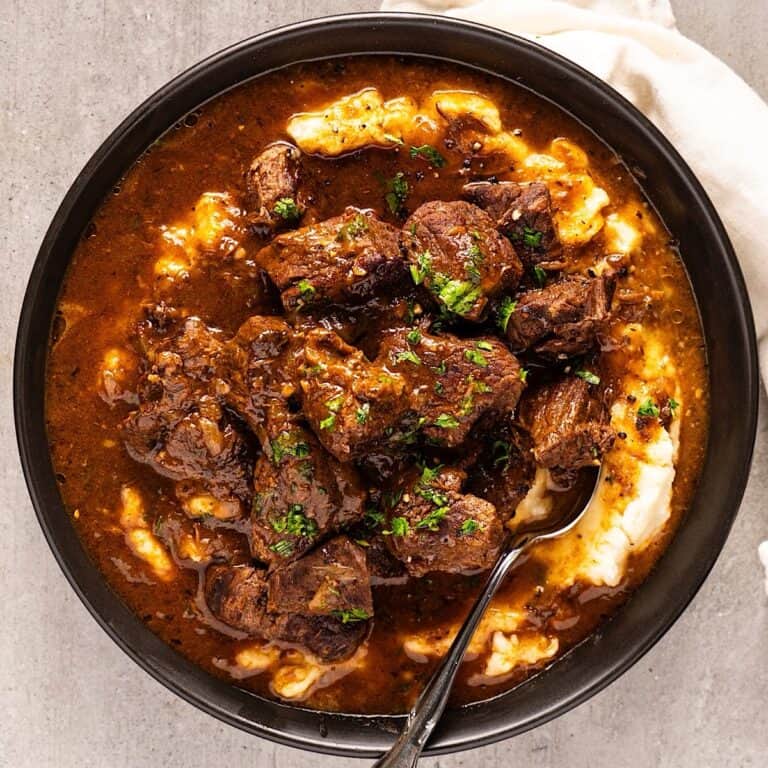 Dutch Oven Beef Tips with Gravy | Powell Family Cooking