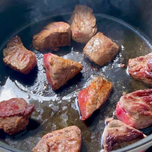 Dutch Oven Beef Tips with Gravy | Powell Family Cooking