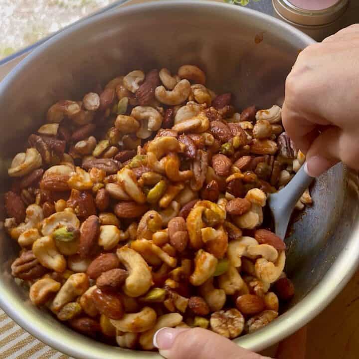 Sweet and Spicy Mixed Nuts Recipe | Powell Family Cooking