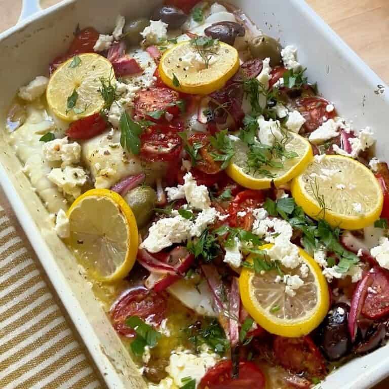 Mediterranean Baked Fish Recipe with Tomatoes and Olives | Powell ...