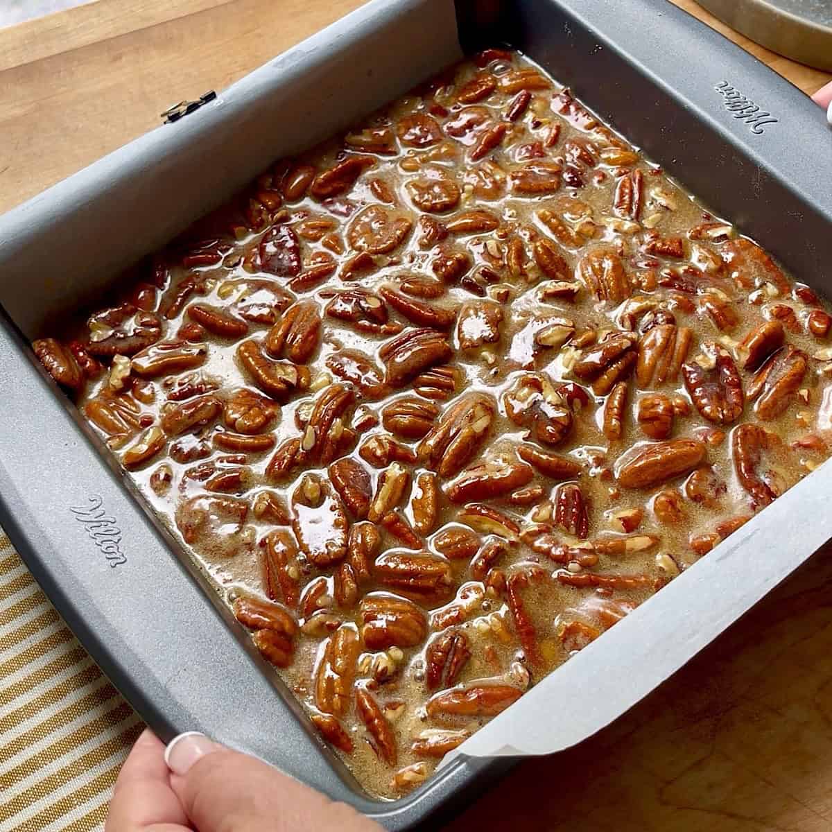 Pecan Pie Bars with Shortbread Crust | Powell Family Cooking